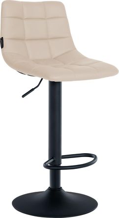 Clp Barhocker Jerry Kunstleder I H&ouml;henverstellbarer Barstuhl I 360&deg; Drehstuhl Mit R&uuml;ckenlehne F&uuml;r K&uuml;che Und Bistro, Farbe:Creme, Gestell Farbe:schwarz