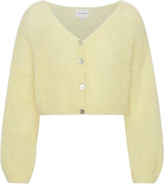 Americandreams Americandreams, Femme, Pulls, Jaune, Taille: 44 FR Cornelia Cropped Cardigan