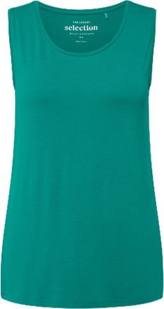 Ulla Popken Damen Top, Classic Fit, Rundhals, Stretch, breite Tr&auml;ger, &auml;rmellos, gr&uuml;n, 58/60
