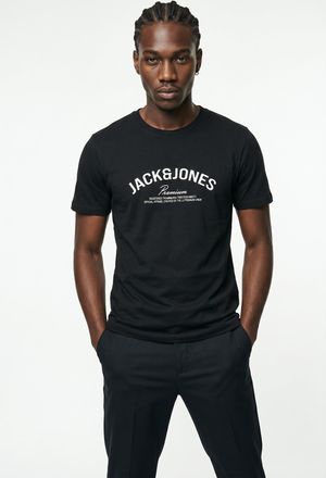 Jack & Jones T-Shirt JACK & JONES JPRBLATOMMY SS TEE FST, Herren, Gr. M, schwarz, Jersey, Obermaterial: 100% Baumwolle, bedruckt, regular fit normal, Rundhals, Shi