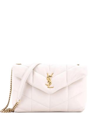 Saint Laurent Loulou Puffer Quilted Canvas Mini shoulder bag - Nude
