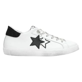 2Star Wei&szlig;e Leder Prime Star Sneaker mit Schwarzen Lederelementen - - Shoes - Damen - Wei&szlig; - 40 EU
