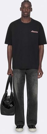 AllSaints Stanza Kurzarmshirt mit Rundhalsausschnitt in verwaschenem Schwarz