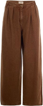 Sessun Femme, Jeans, Brun, Taille: 34 FR Pantalon Baggy Pliss&eacute;