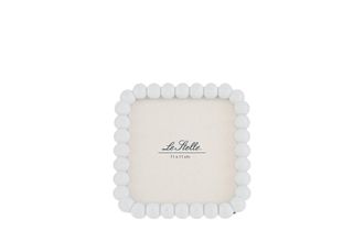 Le Stelle Bilderrahmen mit Perlen, 11 x 11 cm, Wei&szlig; 14 x 2,5 x 14 cm