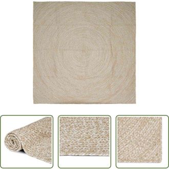 vidaXL vidaXL Wohnzimmer - Bereichsteppiche Nat&uuml;rlich und Wei&szlig; 300 x 300 cm Jute