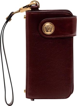 Versace Femme, Sacs, Brun, Taille: ONE Size Embl&egrave;me Long Leather Wallet