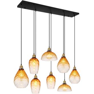 Globo Lighting suspension - Salvy - ambre - verre - grande lampe de