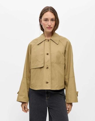 Object trench-coat en serg&eacute;-Marron