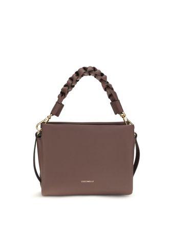 Coccinelle Womens Calf Leather Handbag Boheme Grana Double - Berry-Winter Rose Handbags Berry/winter Hand Bags