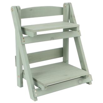 Valiclud EPIGEIST Zweist&ouml;ckiges Holzregal Faltbar Mehrlagiger Pflanzenst&auml;nder aus Massivholz Retro Aufbewahrungsregal f&uuml;r Balkon B&uuml;ro und Zuhause Vielseitiger 