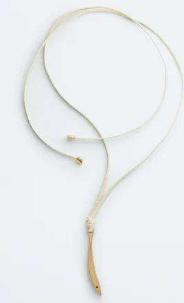 Bottega Veneta Collier Sardine en cuir - Blanc - Femme - Unisex