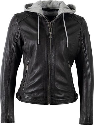 Mauritius Lederjacke MWAlani Bikerjacke mit abnehmbarer Kapuze