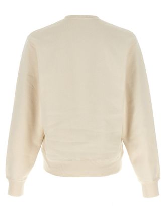Saint Laurent Cassandre Logo-Embroidered Cotton Sweatshirt - Beige