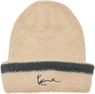 Karl Kani Signature Fluffy Beanie Sand/Black, one Size