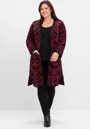 Sheego Strickjacke Longstrickjacke. in offener Form, mit Jacquardmuster
