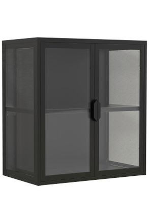 MID.YOU Mid.you H&auml;ngevitrine Flokas, Schwarz, Metall, 1 F&auml;cher, 60x65x35 cm, h&auml;ngend, Wohnzimmer, Wohnw&auml;nde, Vitrinenschr&auml;nke