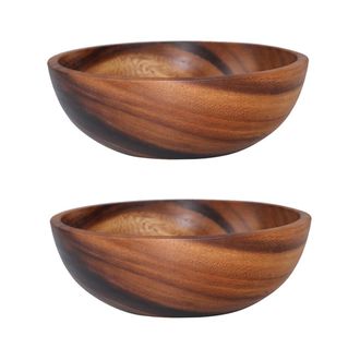 Amosfun 2 Stk Holzsch&uuml;ssel Salatsch&uuml;ssel Aus Zedernholz Gericht Retro-nudelschalen K&uuml;chenschrank-organizer Obstdekor Kreative Obstschale Sch&uuml;sseln Runde Flair