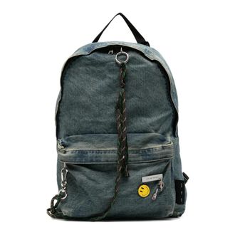 Song for the Mute Homme, Sacs, Bleu, Taille: ONE Size Overdyed Denim Backpack