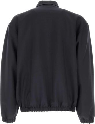 Prada Virgin Wool-Mohair Blend Bomber Jacket - Blue