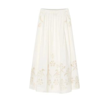 Forte_Forte Flared Midi Skirt - - Skirts - Damen - Wei&szlig; - L