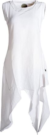 vishes Alternative Bekleidung - Asymmetrisches armloses Lagenlook Zipfelkleid wei&szlig; 36-38