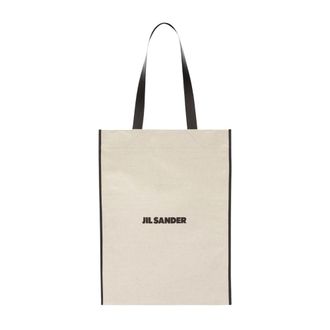 Jil Sander Stilvolle Border Book Tote Tasche - - Bags - Damen - Beige - ONE SIZE