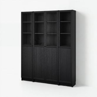 IKEA BILLY / OXBERG Regalkombi. mit Paneel-/Vitrt&uuml;ren