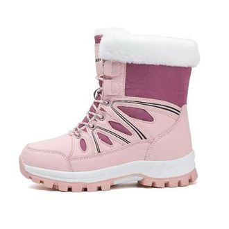 Generic JJDFW Bottes de neige dhiver pour femmes montantes d&eacute;contract&eacute;es pour garder au chaud en peluche douce cheville femmes antid&eacute;rapantes r&eacute;sistantes &agrave; lu