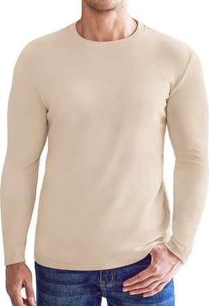 Ekouaer 1er/2er Pack Langarmshirt Herren Thermo Oberteil Winter Thermounterwäsch, Khaki, XXL