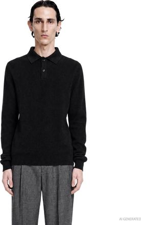 Lardini Wool and Cashmere Long Sleeve Polo