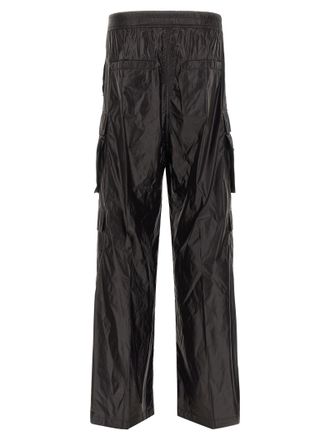 Rick Owens Mens Black Nylon Cargo Pants