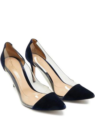 Gianvito Rossi escarpins Plexi en velours - Blanc