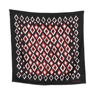 Lanvin Geometrisches Seidentuch Schwarz Rot Wei&szlig; - - Accessories - Damen - Mehrfarbig - ONE SIZE