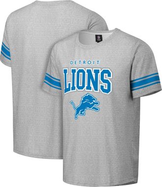 Foco NFL Herren-T-Shirt, offizielles Lizenzprodukt, Grau, Team-Farbe, Prim&auml;r-Logo, gew&ouml;lbtes Wordmark Performance, Rundhalsausschnitt, kurz&auml;rmelig, Detroit