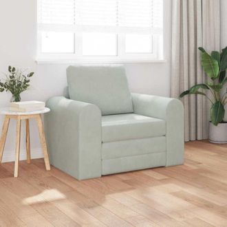 vidaXL Canap&eacute;-Lit Gris clair 98 x 71 x 83 cm Velours Vidaxl