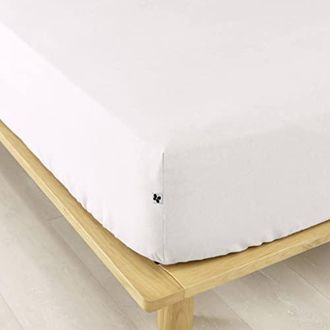 Someo Drap Housse Flanelle Blanc 140x190 cm