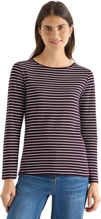 Cecil Damen 3227847 Gestreiftes Shirt, Eggplant Red, XXL