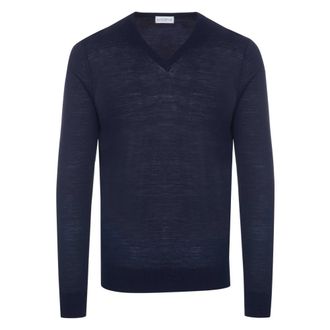 Ballantyne V-Ausschnitt Pullover - - Knitwear - Herren - Blau - S