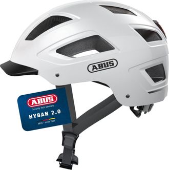 ABUS HYBAN 2.0 Fahrradhelm, Wei&szlig; (Polar White), M, M (52-58 cm)