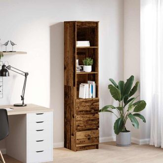 vidaXL Buffet haut 37,5x35x180 cm vieux bois bois ding&eacute;nierie Vidaxl