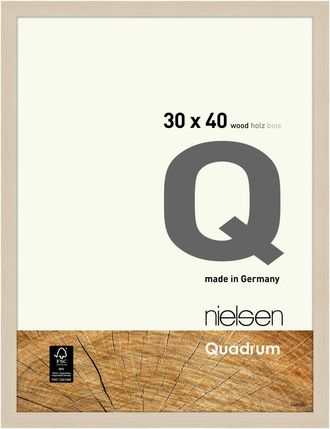 Nielsen Design Bilderrahmen, 30 x 40 cm, Holz, Ahorn, Fotorahmen zum Aufh&auml;ngen im Hoch- & Querformat, Echtglas, Quadrum