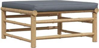 vidaXL Garten-Fußhocker mit Dunkelgrauem Kissen Bambus - Vidaxl