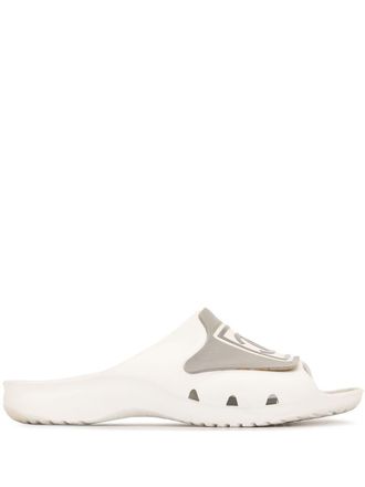 Chanel claquettes &agrave; logo - Blanc
