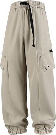 Generic Pantalon d&eacute;contract&eacute; ample pour homme pour le printemps et l&eacute;t&eacute;, cordon de serrage &agrave; la taille, pantalon doux et droit, kaki, XL