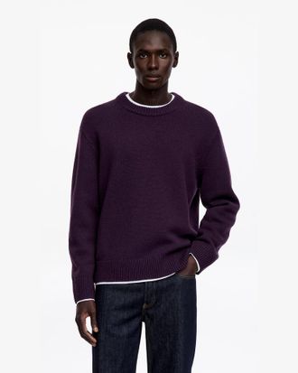 Arket Pullover Aus Schwerem Wollstrick -Lila