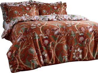 Riva Paoletti Botaniker Bettbezug und Kissenbezug-Set, Rostbraun, Single