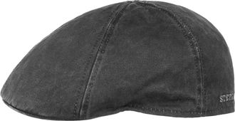Stetson Flatcap Level Herren Schirmm&uuml;tze Baumwolle UV-Schutz 40+ Vintage-Look Schieberm&uuml;tze Sommer Winter schwarz XL (60-61 cm)
