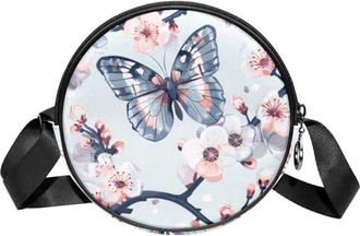 Generic Petit sac &agrave; bandouli&egrave;re Circle pour femme, petit sac &agrave; bandouli&egrave;re avec fermeture &eacute;clair, bretelles r&eacute;glables, sac &agrave; main rond d&eacute;contract&eacute; pour femmes