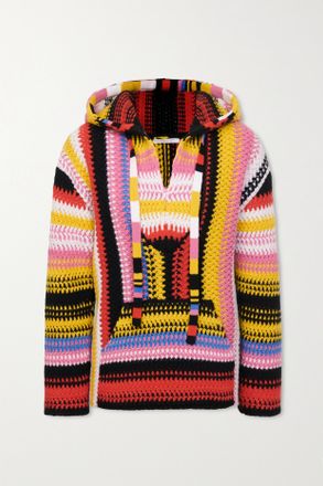 Chlo&eacute; Hoodie Aus Gestreiftem Makramee Aus Einer Kaschmirwollmischung - Lila